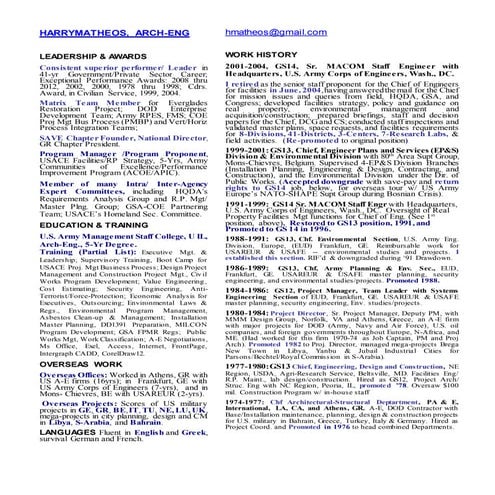 Col Irvin B Lee Resume 9-29-2016 | PDF