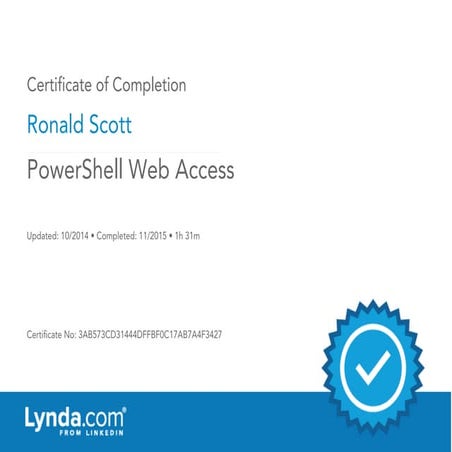 dorPowerShell30ScriptingandToolMaking_CertificateOfCompletion | PDF