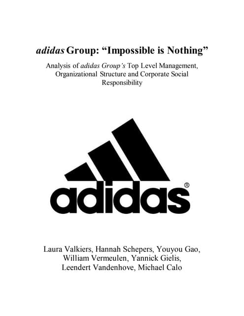 Adidas Management and Managerial Structure | PPT