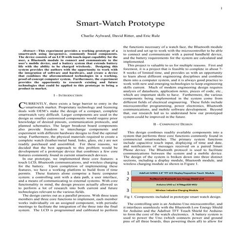 SmartWatch Prototype | PDF