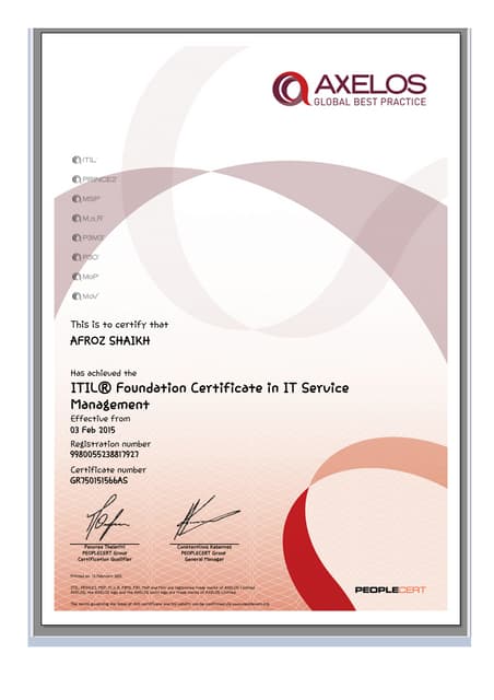 ITIL V3 Certification | PDF