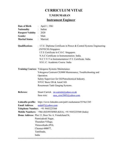 Nitinkumar CV. ( Instrument Supervisor) | DOCX