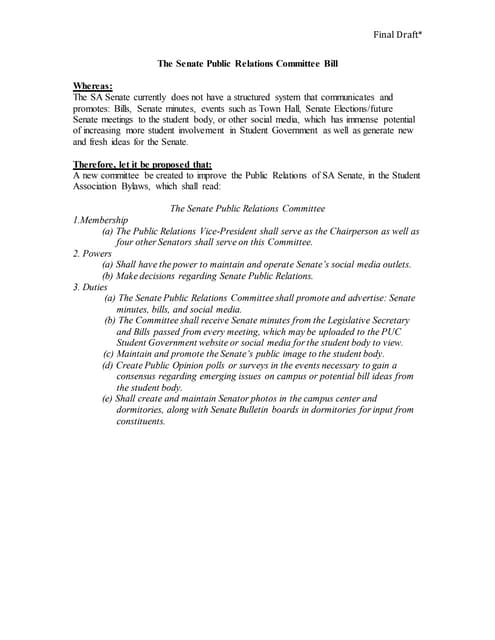 The Senate Oath of Office Bill (Final Version) | PDF