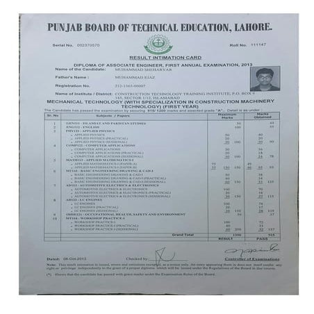 Diploma 1st Result | PDF