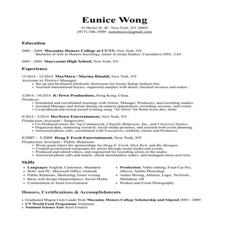 Eunice Wong Resume Apr2015 | PDF