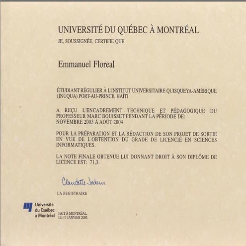 UQAM license | PPT