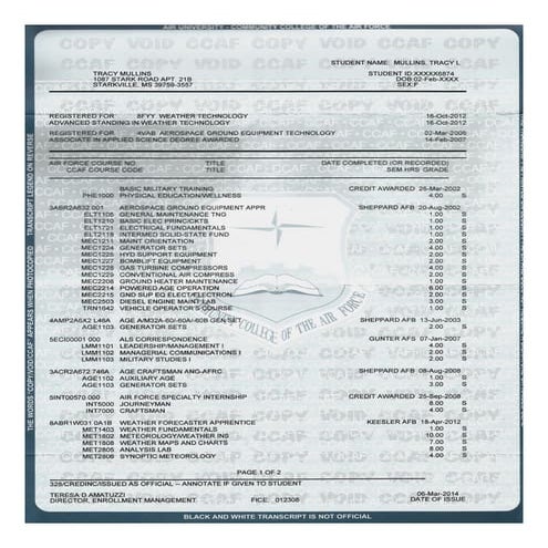 Tracy_Mullins_Transcript CCAF | PDF