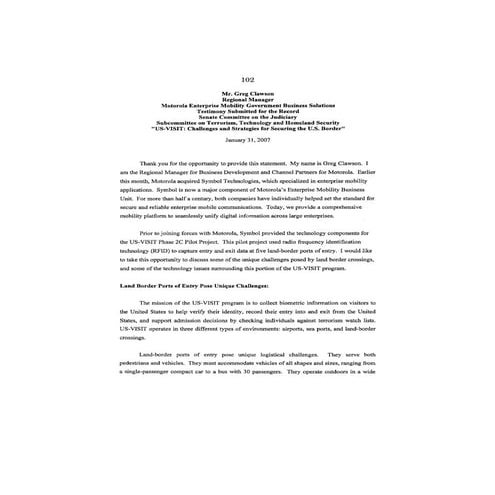 Greg Clawson - Congressional Testimony | PDF