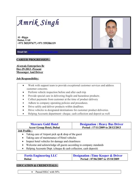 Driver cv anower | PDF