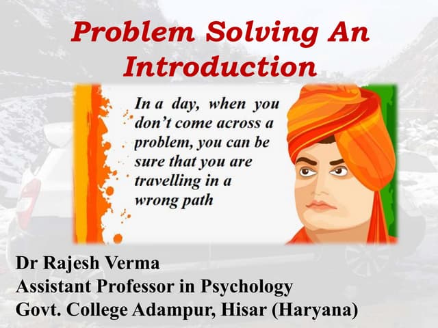 Problem Solving An Introduction Ppt