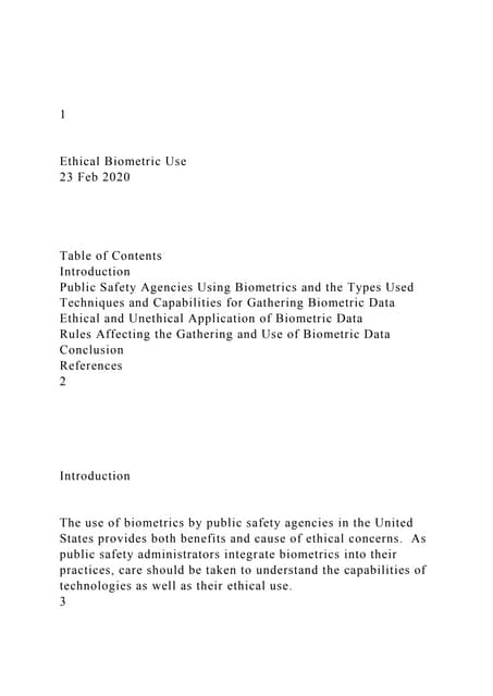 Role of Biometrics in Law Enforcement | PDF | Technology & Computing