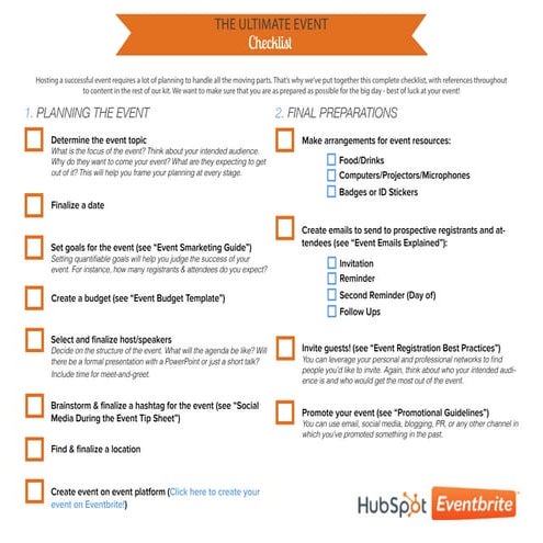 1) event checklist | PDF