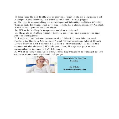 1) Explain Robin Kelley’s argument (and include discussion of Adol.docx | Politics