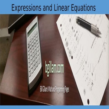 Simplifying Expressions and Solving Linear Equations | PPT