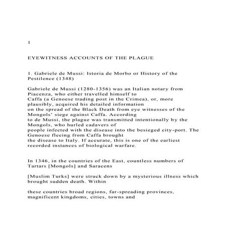 1 EYEWITNESS ACCOUNTS OF THE PLAGUE 1. Gabriele d.docx
