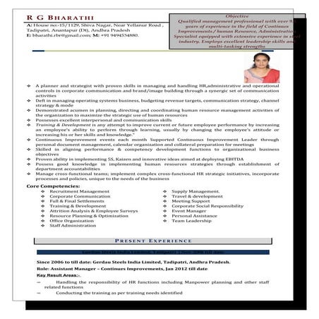 Resume - R G Bharathi revised | PDF