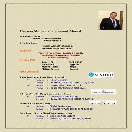 Hossam Mohamed C.V | PDF | Business Accounting & Finance | Business