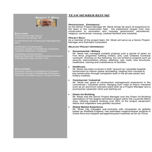 Team Member Resume | PDF