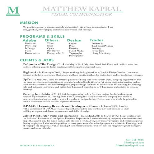 Matt Kapral Resume | PDF