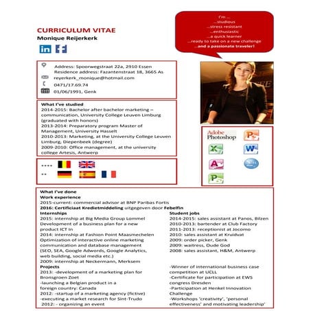 Curriculum Vitae Wendy van Dijk | PDF