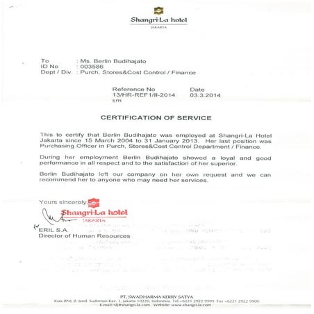 surat reference shangrila | PDF