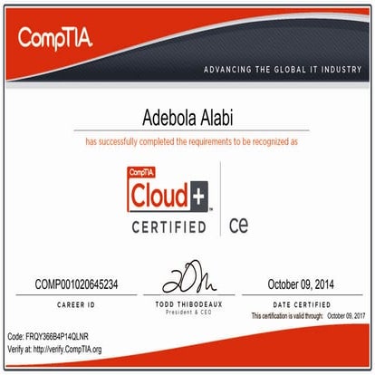 CompTIA Cloud+ ce certificate | PDF | Internet Safety | Parenting
