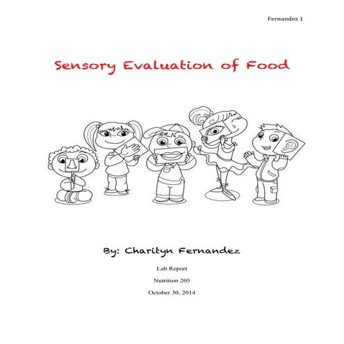 Sensory Evaluation Lab Report | PDF