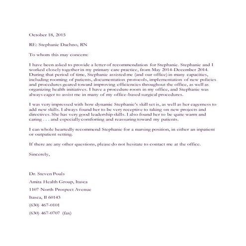 Letter of Recommendation | DOCX