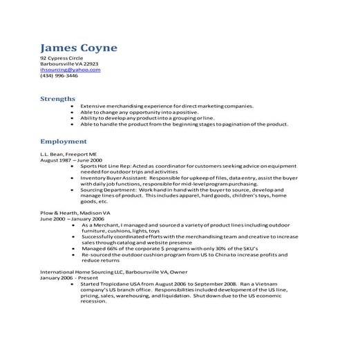 James Coyne Resume | DOCX