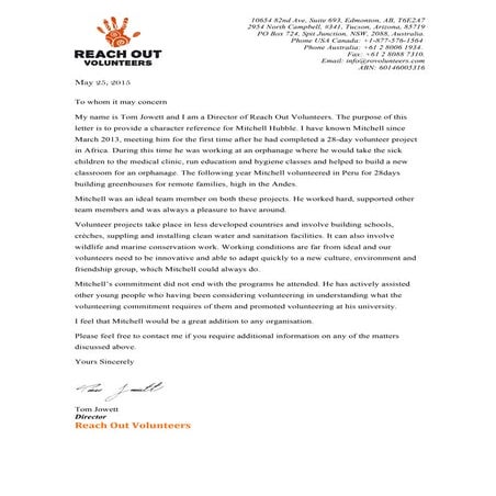 letter of recommedation ROV | PDF