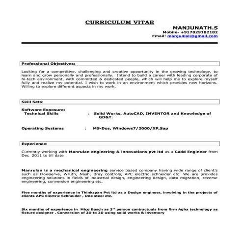 Manju,,resume | DOC