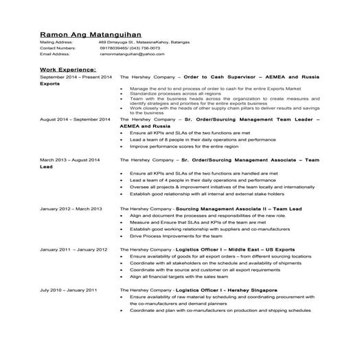 Resume-ramon_matanguihan - Feb 2015 | DOC | Business Administration ...