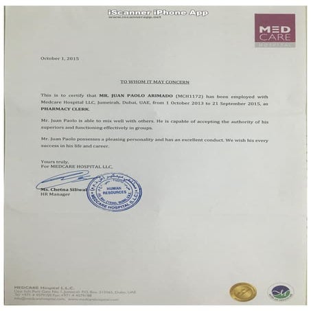 Pao Medcare certificate | PDF