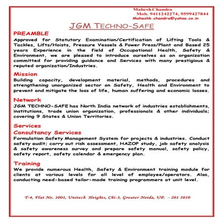 JGM Techno-Safe (Consultancy Services) | DOCX | Business | Business and ...