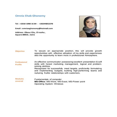 Omnia Ehab cv | DOCX
