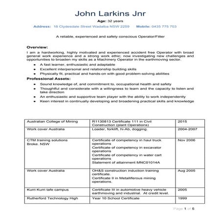 ResumeofJohnLarkins2016 | PDF