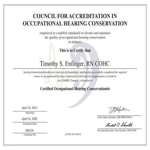 Tim's COHC Certificate 4-2015 | PDF