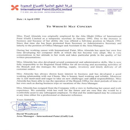 David Woodward reference letter | PDF