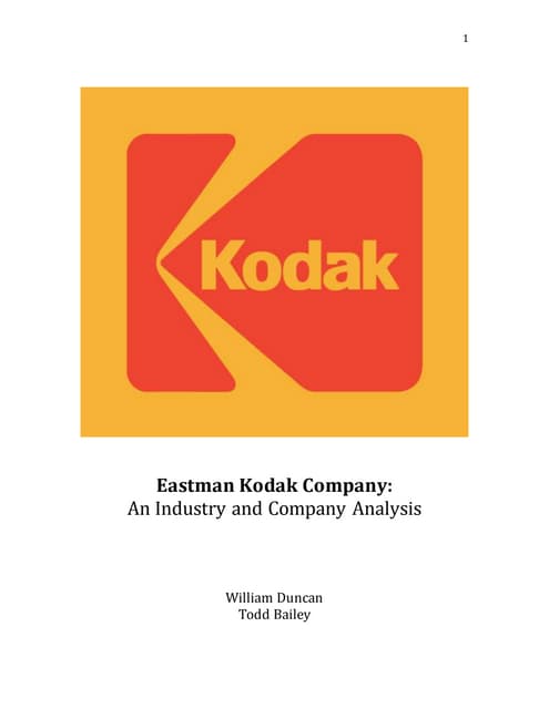 Kodak Strategic Management (Strategic Blunder) Case Study | PDF