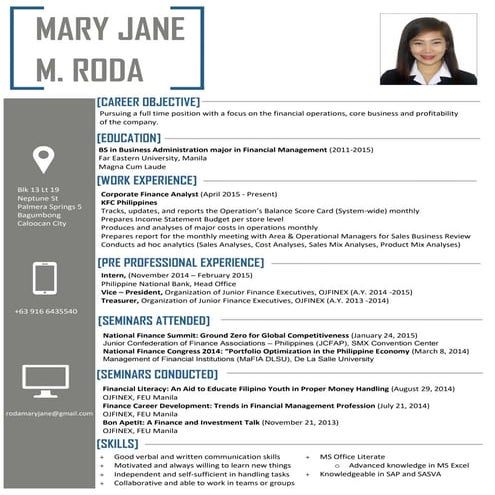 RODA,MARY JANE_CV 2016 | PDF