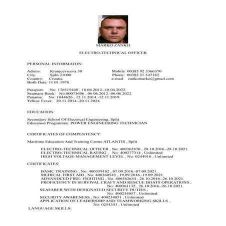 MARKO ZANKO CV | RTF