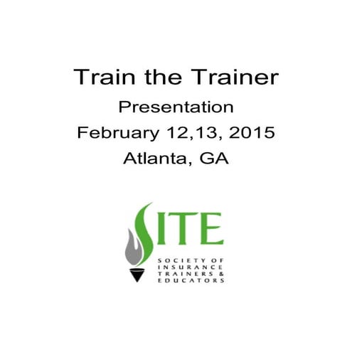 Train the Trainer I.G. | DOCX | Educational Assessment | Education