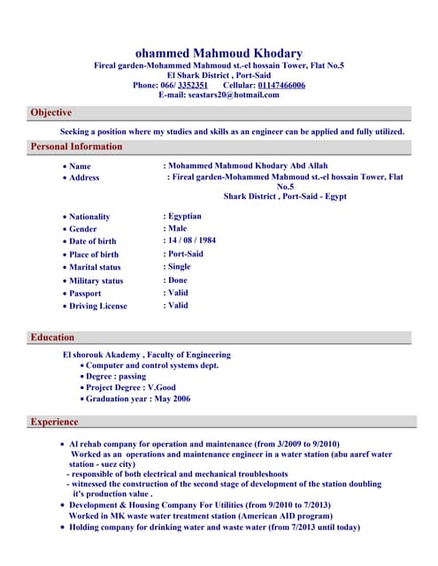 MY english cv | DOC