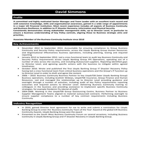 CV -David Simmons | PDF