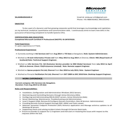 Resume - Jagadeesh | DOC