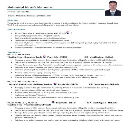Mohammed Mustafa Mohammed Resume | DOCX