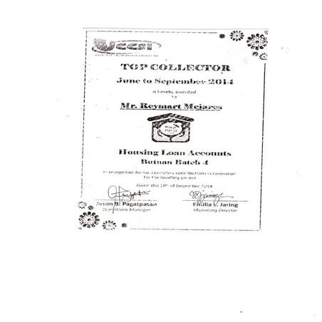 TOP COLLECTOR CERT | PDF