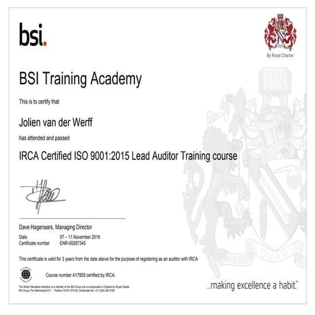Certificaat LA 2015 BSI - november 2016 | PDF