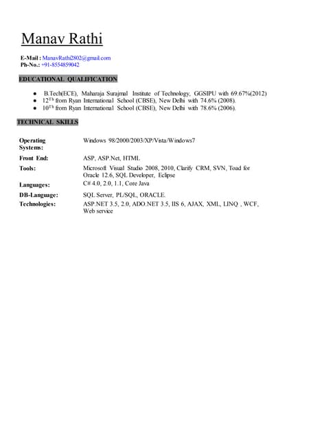 Resume_Dipu | DOCX | Programming Languages | Computing