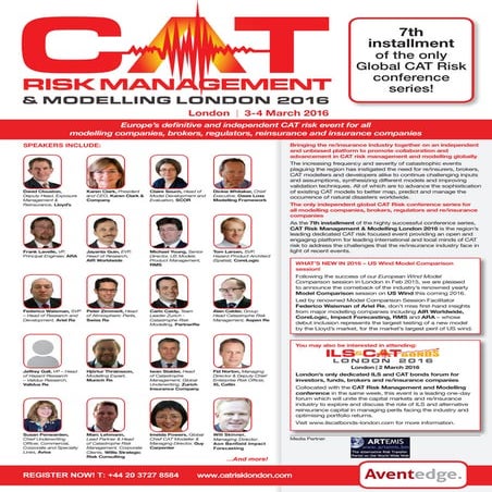 CAT Risk Management & Modelling London Brochure 2016 | PDF